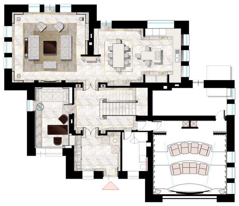 2d Plan and elevation illustration - Visual 3 Dwell